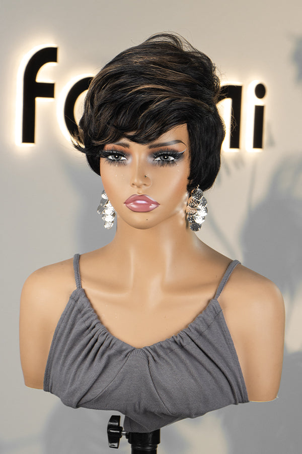 P1B/30 Blond Throw On & Go with Bangs Wig Pixie Cut Wig – FORMI